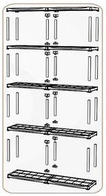 KIS-KETER Tribac 009509BK Regál Plus, 5 polic, šířka 75 cm