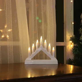 Mini vánoční plastový svícen ve tvaru oblouk, 7 svíček, různé barvy na výběr Barva: Přírodní