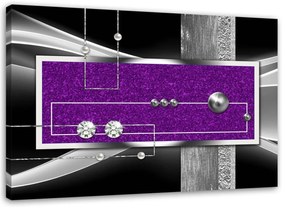 Obraz na plátně Abstraktní diamantová fialová - 100x70 cm