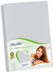 Bellatex Prostěradlo jersey světlá šedá rozměr 180x200x40 cm