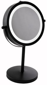 Erga Kimi, zvětšovací kosmetické zrcadlo s LED podsvícením 210x320 mm, černá matná, ERG-YKA-CH.KIMI-BLK