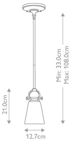 Hinkley HK-MAYFLOWER-P-A - Lustr na tyči MAYFLOWER 1xE27/60W/230V