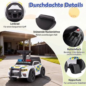 Costway Policejní auto pro batolata Auto s blikajícími světly Hudební siréna
