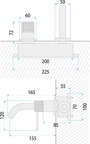 Rea Lungo Grip, podomítková umyvadlová baterie, zlatá matná, REA-B7431