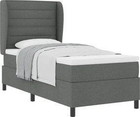 Postel s boxspringem s matrací Tmavě šedá 80 x 200 cm textil 3340467