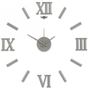 Luxusní stříbrné nalepovací hodiny MPM E01.3770.7071 - průměr 60cm s římskými číslicemi