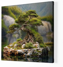 Obraz na plátně - Strom života Ostrovní Bonsai FeelHappy.cz Velikost obrazu: 100 x 100 cm