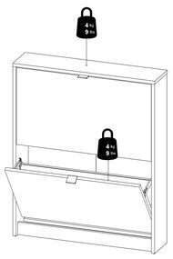 Botník Modulo - 85 x 70 x 16,5 cm | bílý