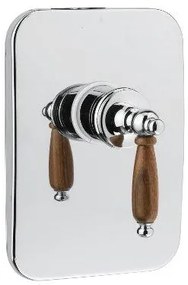 Raf Nilo NL85W sprchová podomítková baterie s montážní kazetou chrom - dřevěná ručka