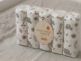PREM INTERNATIONAL Látková plena 70x70 cm Zoo cream (balení 5 ks)