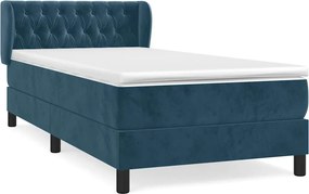 Box spring postel s matrací tmavě modrá 90x200 cm samet 3127653