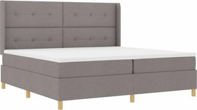 Postel s boxspringem s čelo Taupe 200 x 200 cm textil 3341858