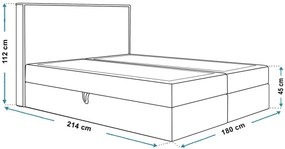 Čalouněná postel boxspring Christo 180x200 cm Barva: Modrá - Kronos 09