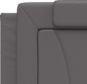 Postel Viana s matrací šedá 200 x 200 cm umělá kůže 3208820