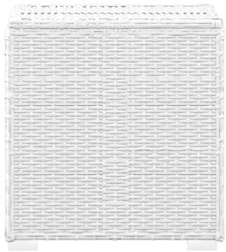 vidaXL Marketos Zahradní lehátko s poduškou a čajovým stolkem polyratan bílé