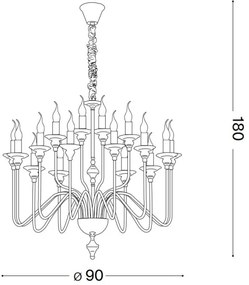 Ideal Lux - Lustr na řetězu ARTU 16xE14/40W/230V pr. 90 cm chrom