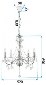 Toolight Závěsné osvětlení Retro D72 EBT014-5CP chrom