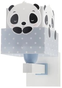 Dalber 63169T - Dětské nástěnné svítidlo PANDA 1xE27/60W/230V modrá
