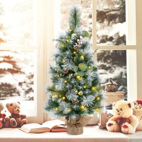 Costway 90 cm umělý vánoční stromek s osvětlením a 30 teplými bílými LED světly
