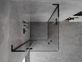 Mexen Mist-H L Duo, 2-křídlý ​​sprchový kout 85 x 85 cm, čiré sklo, černý profil, 8A5L-085L-085P-70-00