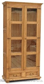dřevěná vitrína stylová z masivního dřeva borovice Mexicana VIT06 euromeb
