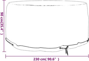 Plachta na zahradní nábytek 10 oček Ø 230 x 90 cm kulatá 319298