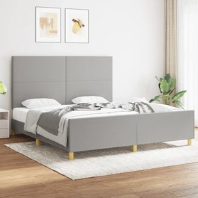 Rám postele bez matrace světle šedý 180 x 200 cm textil 3124911