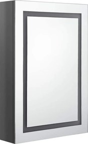 LED koupelnová skříňka se zrcadlem zářivě šedá 50 x 13 x 70 cm 326491