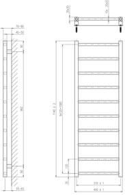 Sapho, MAKRO LIGHT topné těleso 400x1140mm, chrom