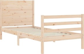 vidaXL Rám postele s čelem 100 x 200 cm masivní dřevo [3194629] Barva: Přírodní