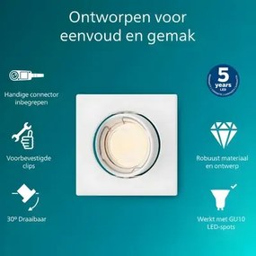Philips Peridot bílá / Zápustné svítidlo / GU10 / max. 7 W / IP20