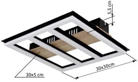 Globo 67291-18 - LED Stropní svítidlo FROOMY LED/18W/230V 3000K 30x30 cm