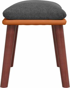 Podnožka tmavě šedá 45x29,5x35 cm textil a umělá kůže 341480