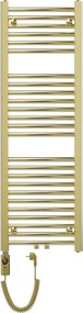 Mexen Ares, elektrické topné těleso 1200x400 mm + topná tyč 300 W, zlatá lesklá, W102-1200-400-2300-50