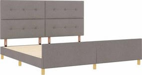 Rám postele s čelo Taupe 200 x 200 cm textil 3344757