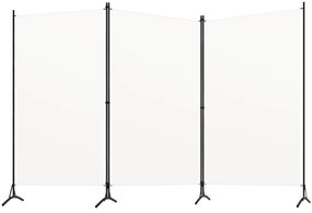 3dílný paraván bílý 260x180 cm textil 320731