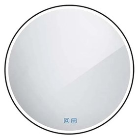 Nimco - Zrcadlo s LED osvětlením, průměr 60 cm, dotykový senzor, černá ZPC 28000RVX-90