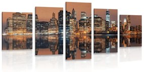 5-dílný obraz město Manhattan - 200x100 cm