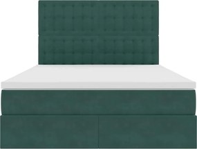 Postel s úložným prostorem a matrací Tmavě zelená 140 x 200 cm 3372156