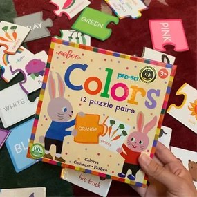 EEBOO Puzzle Duo Barvy (anglicky) / 12x2 dílky