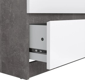 FALCO Komoda Simplicity 232 beton/bílý lesk