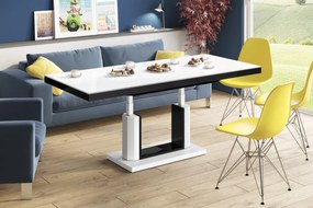 Konferenční stolek QUADRO LUX (bílá lesk/černá lesk/bílá lesk)