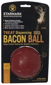 Hračka guma Chew ball Bacon míč Starmark 8cm červený