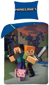 Halantex Bavlněné povlečení 140x200 + 70x90 cm - Minecraft Heroes