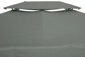 Outsunny náhradní střecha pavilonu pro kovový pavilon zahradní pavilon party stan zahradní stan polyester 3x4m tmavě šedý | Aosom