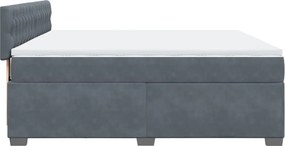 Box spring postel s matrací tmavě šedá 180x200 cm samet 3288685