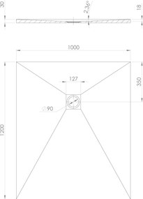 Polysan Treneca sprchová vanička z litého mramoru 120 x 100 cm s možností úpravy rozměru černá mat 84313.21