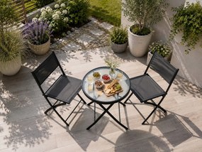 TRENDIE Balkonový set nábytku - stolek s průměrem 50 cm + 2 židle
