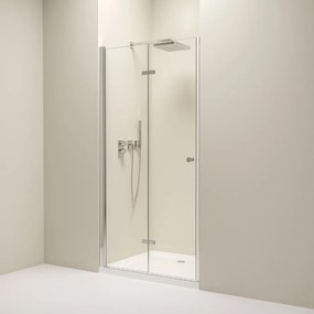 Erga Berlin, skládací sprchové dveře do otvoru 85x195 cm, 6mm čiré sklo, chromový profil, ERG-V02-BERLIN-D085-CR
