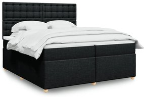 Box spring postel s matrací černá 200x200 cm textil 3293703